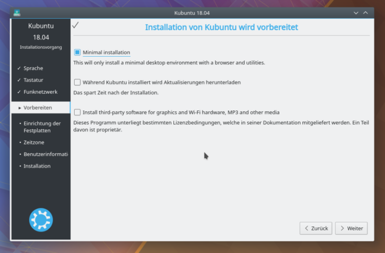 Minimale Installation in Ubuntu 18.04 | Curius