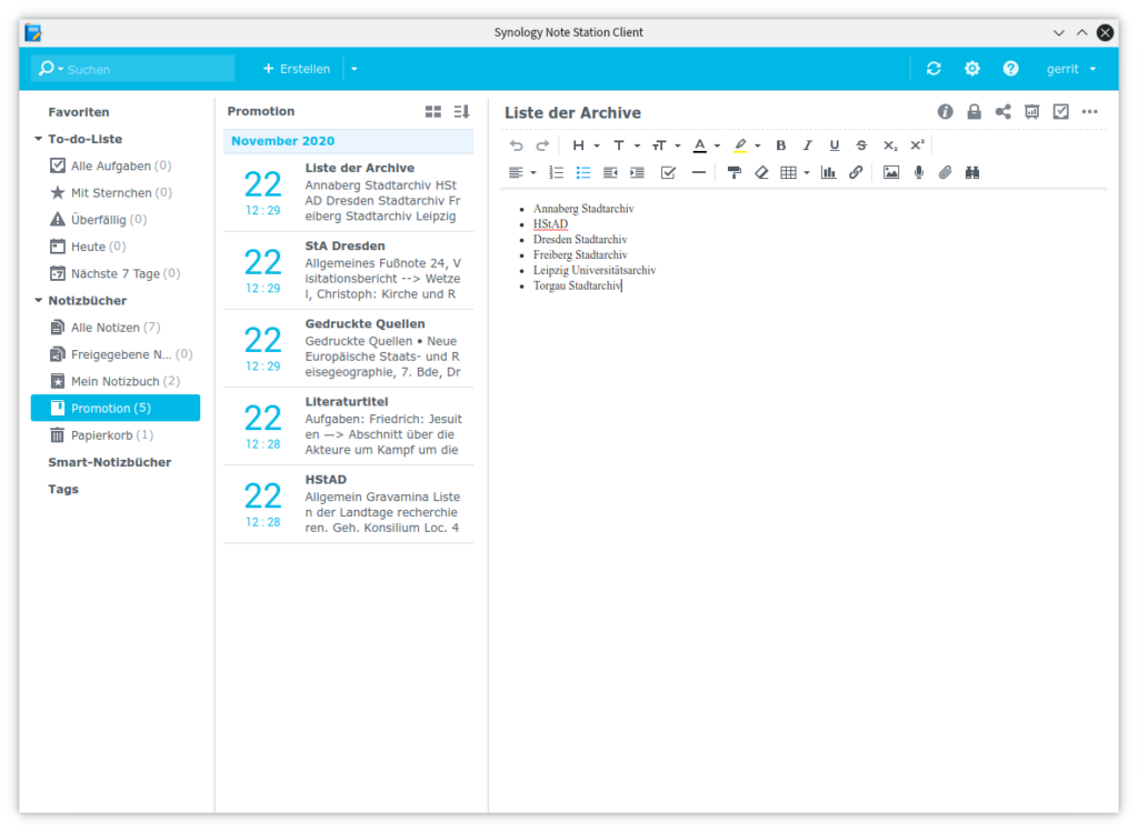 Synology NAS XI: Notizen in der Notes Station | Curius